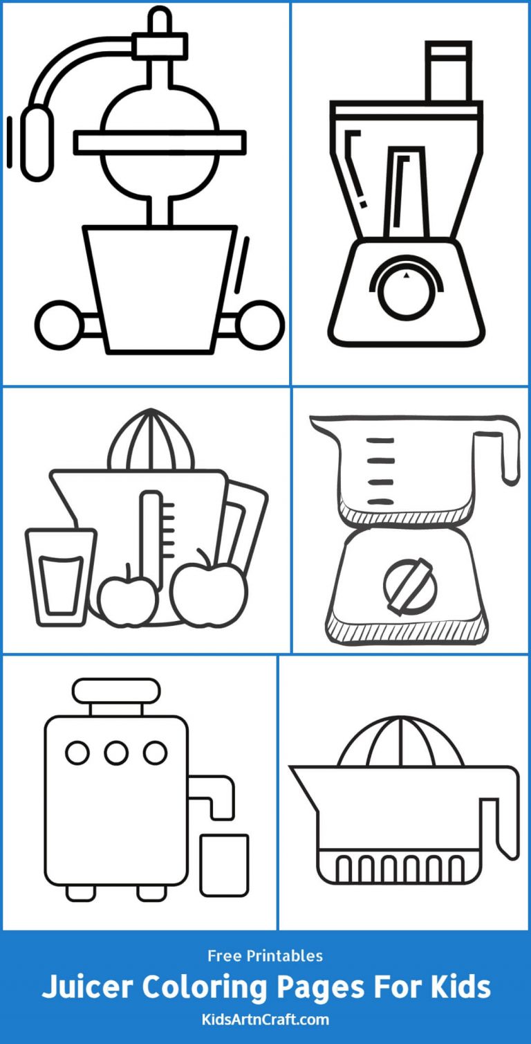 Juicer Coloring Pages For Kids-Free Printable - Kids Art & Craft