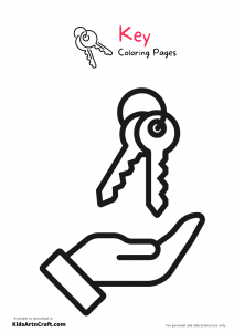 Key Coloring Pages For Kids-Free Printable - Kids Art & Craft