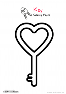 Key Coloring Pages For Kids-Free Printable - Kids Art & Craft