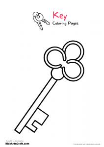 Key Coloring Pages For Kids-Free Printable - Kids Art & Craft