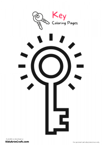 Key Coloring Pages For Kids-Free Printable - Kids Art & Craft