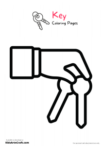 Key Coloring Pages For Kids-Free Printable - Kids Art & Craft