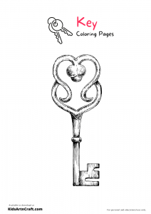 Key Coloring Pages For Kids-Free Printable - Kids Art & Craft