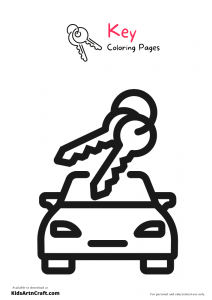 Key Coloring Pages For Kids-Free Printable - Kids Art & Craft