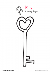 Key Coloring Pages For Kids-Free Printable - Kids Art & Craft