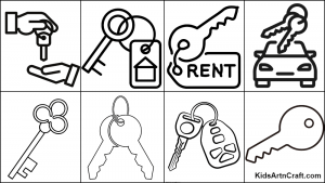 Key Coloring Pages For Kids - Free Printable - Kids Art & Craft