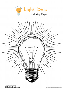 Light Bulb Coloring Pages For Kids-Free Printable - Kids Art & Craft