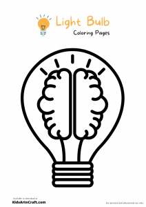 Light Bulb Coloring Pages For Kids-Free Printable - Kids Art & Craft