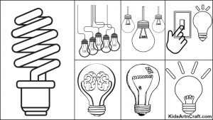 Light Bulb Coloring Pages For Kids-Free Printable - Kids Art & Craft