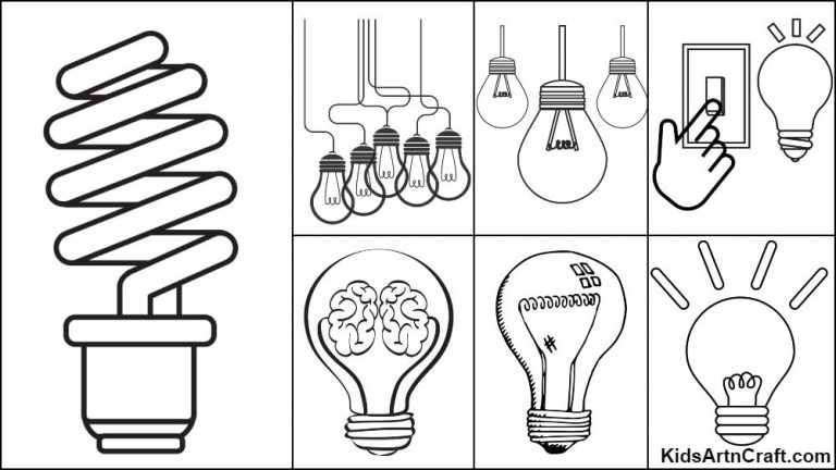Light Bulb Coloring Pages For Kids-Free Printable - Kids Art & Craft