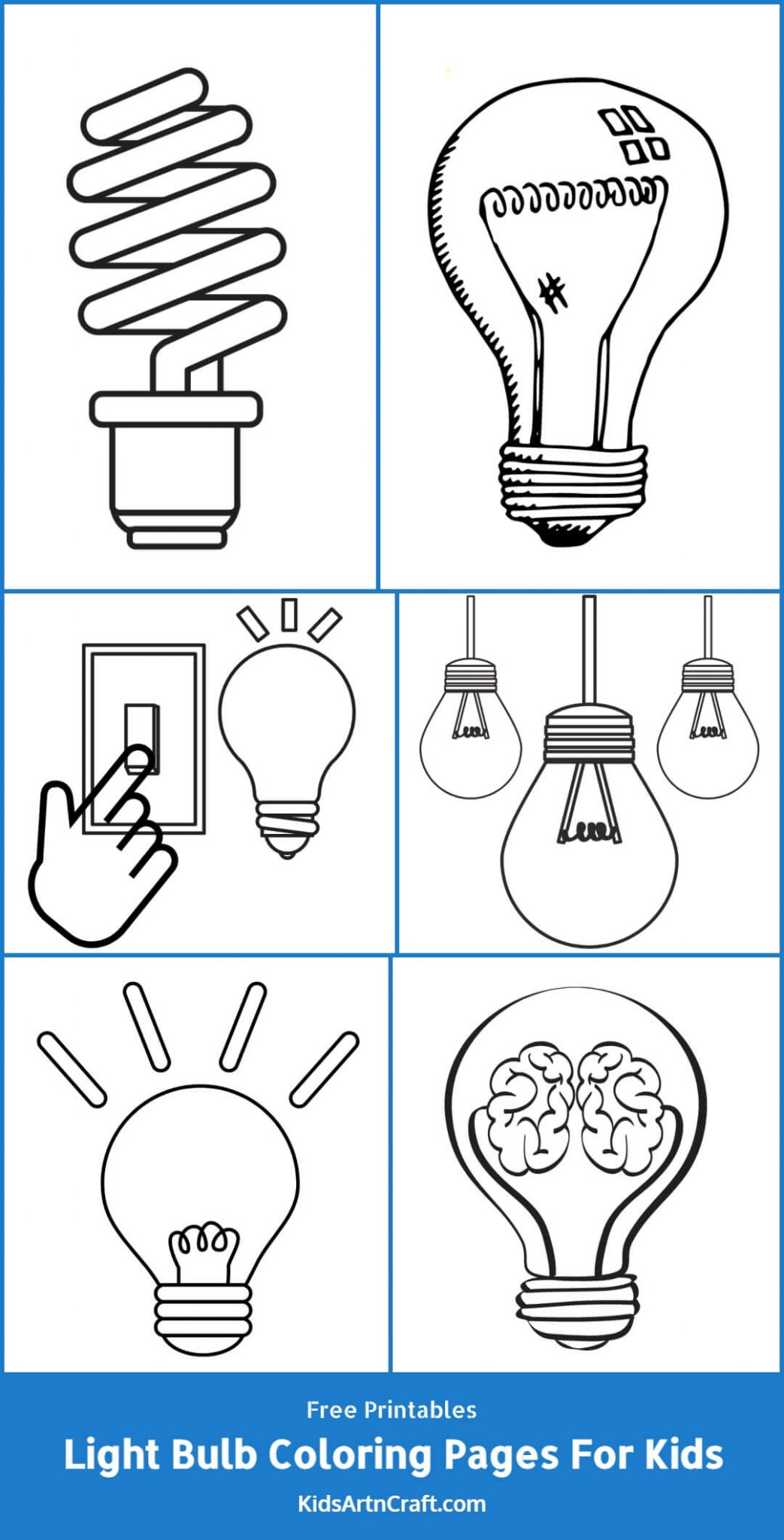 Light Bulb Coloring Pages For Kids-Free Printable - Kids Art & Craft