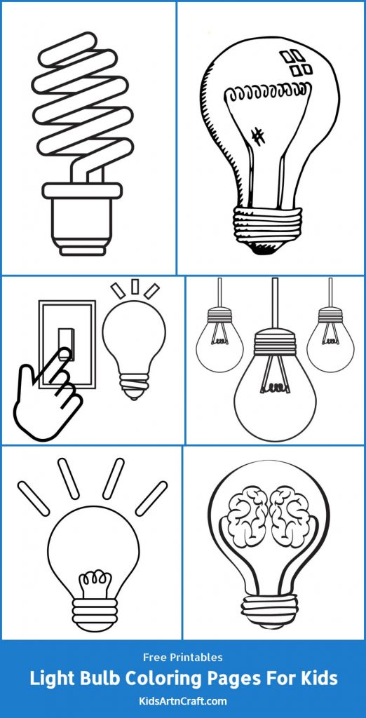 Light Bulb Coloring Pages For Kids-Free Printable - Kids Art & Craft