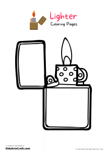 Lighter Coloring Pages For Kids - Free Printable - Kids Art & Craft