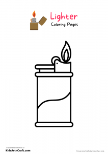 Lighter Coloring Pages For Kids - Free Printable - Kids Art & Craft