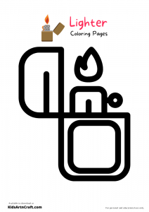 Lighter Coloring Pages For Kids - Free Printable - Kids Art & Craft