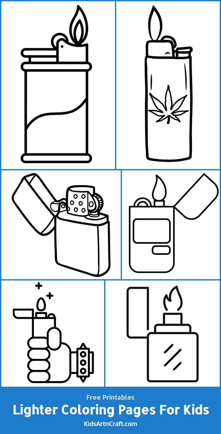 Lighter Coloring Pages For Kids - Free Printable - Kids Art & Craft