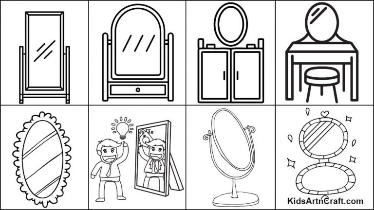 Mirror Coloring Pages For Kids – Free Printables - Kids Art & Craft