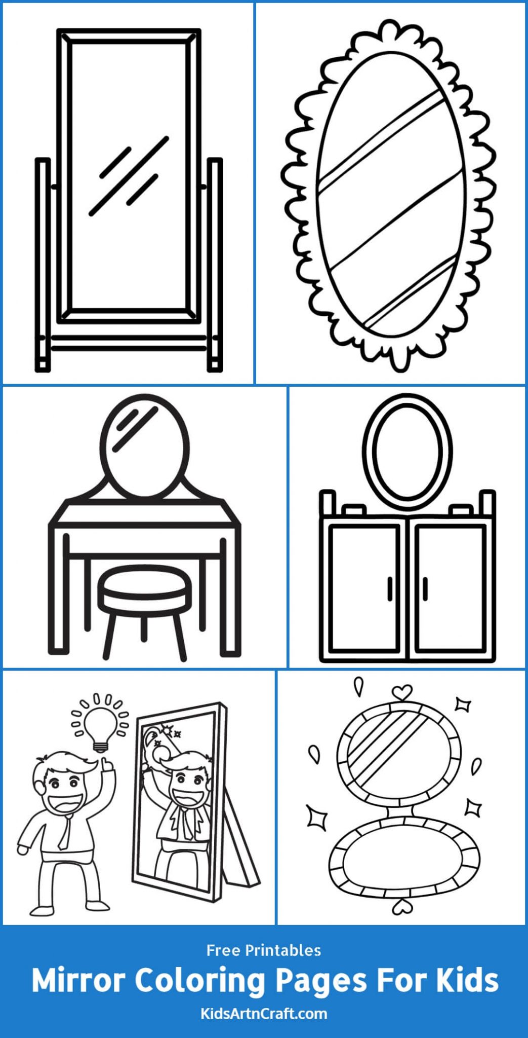 Mirror Coloring Pages For Kids – Free Printables - Kids Art & Craft