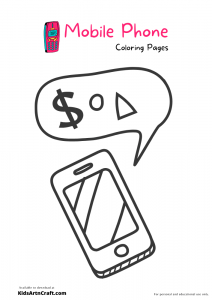 Mobile Phone Coloring Pages For Kids-Free Printable - Kids Art & Craft