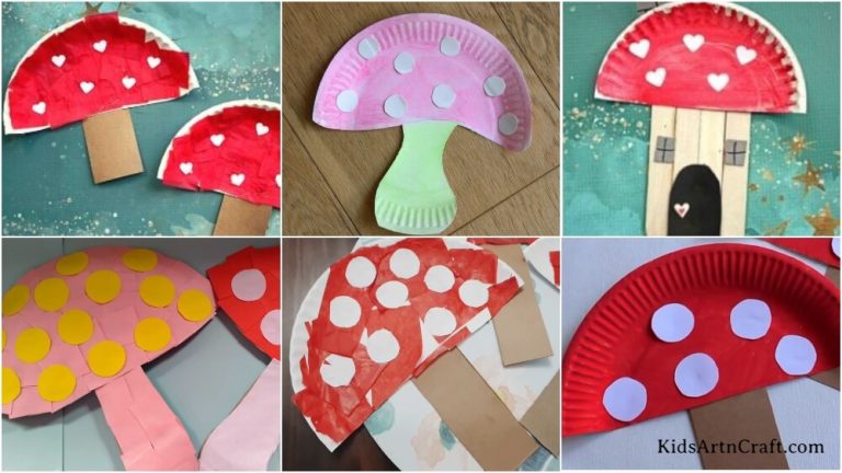 Mushroom Paper Plate Crafts for Kids - Kids Art & Craft
