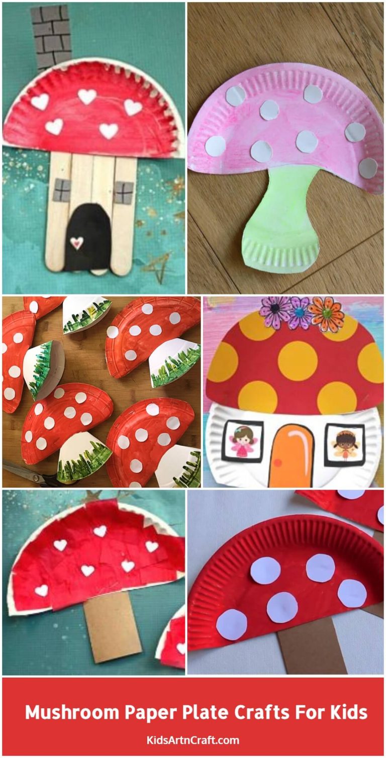 Mushroom Paper Plate Crafts for Kids - Kids Art & Craft