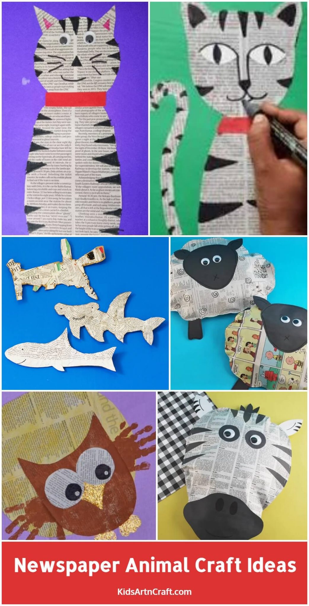 Newspaper Animal Craft Ideas - Kids Art & Craft