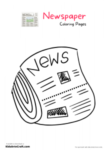 Newspaper Coloring Pages For Kids-Free Printable - Kids Art & Craft