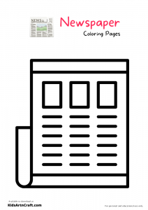 Newspaper Coloring Pages For Kids-Free Printable - Kids Art & Craft