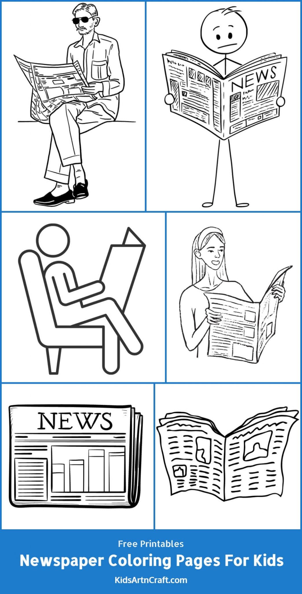 Newspaper Coloring Pages For Kids-Free Printable - Kids Art & Craft