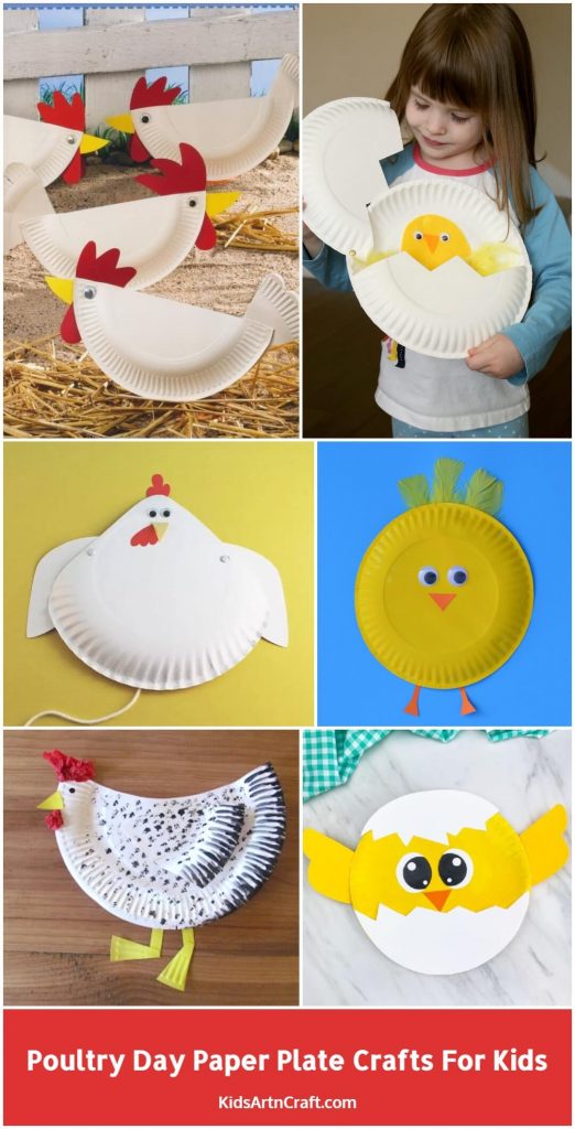 Poultry Day Paper Plate Crafts for Kids - Kids Art & Craft