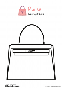 Purse Coloring Pages For Kids – Free Printable - Kids Art & Craft