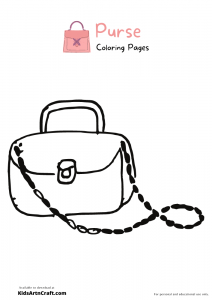 Purse Coloring Pages For Kids – Free Printable - Kids Art & Craft