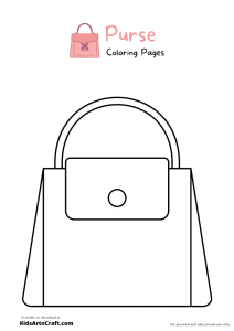 Purse Coloring Pages For Kids - Free Printable - Kids Art & Craft