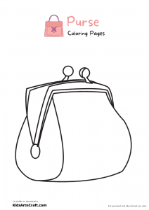 Purse Coloring Pages For Kids – Free Printable - Kids Art & Craft