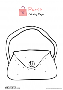 Purse Coloring Pages For Kids – Free Printable - Kids Art & Craft