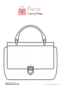Purse Coloring Pages For Kids - Free Printable - Kids Art & Craft