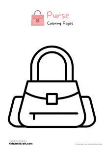 Purse Coloring Pages For Kids - Free Printable - Kids Art & Craft