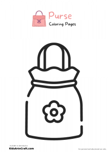 Purse Coloring Pages For Kids – Free Printable - Kids Art & Craft