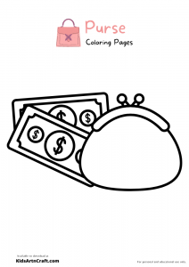 Purse Coloring Pages For Kids – Free Printable - Kids Art & Craft