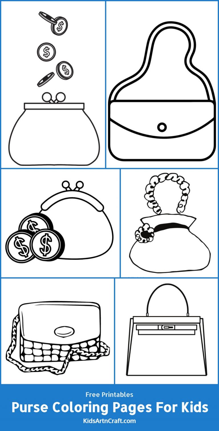 Purse Coloring Pages For Kids – Free Printable - Kids Art & Craft