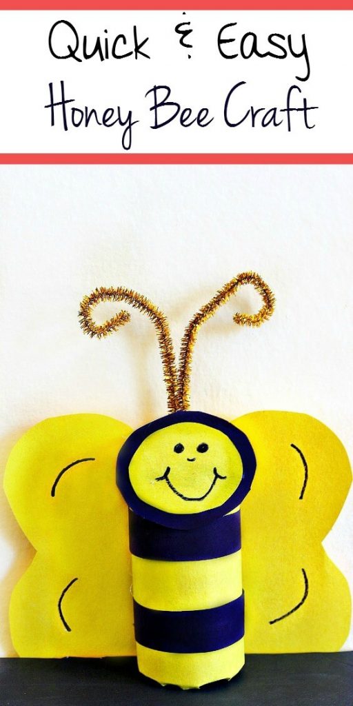 Easy Toilet Paper Roll Bee Crafts for Kids - Kids Art & Craft