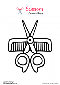 Scissors Coloring Pages For Kids - Free Printable - Kids Art & Craft