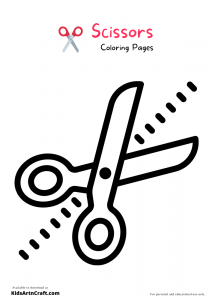 Scissors Coloring Pages For Kids - Free Printable - Kids Art & Craft