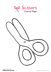 Scissors Coloring Pages For Kids - Free Printable - Kids Art & Craft
