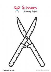 Scissors Coloring Pages For Kids - Free Printable - Kids Art & Craft