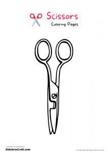 Scissors Coloring Pages For Kids - Free Printable - Kids Art & Craft