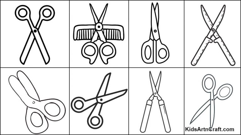 Scissors Coloring Pages For Kids – Free Printable - Kids Art & Craft