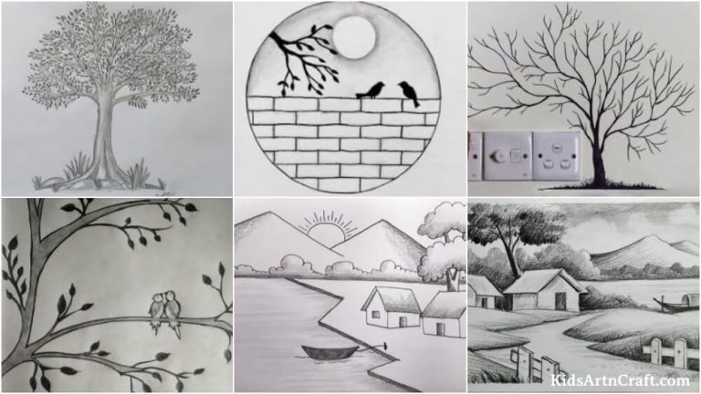 Simple Wall Pencil Drawings For Kids - Kids Art & Craft
