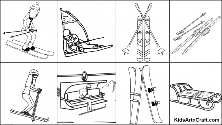 Skiing Coloring Pages For Kids – Free Printables - Kids Art & Craft