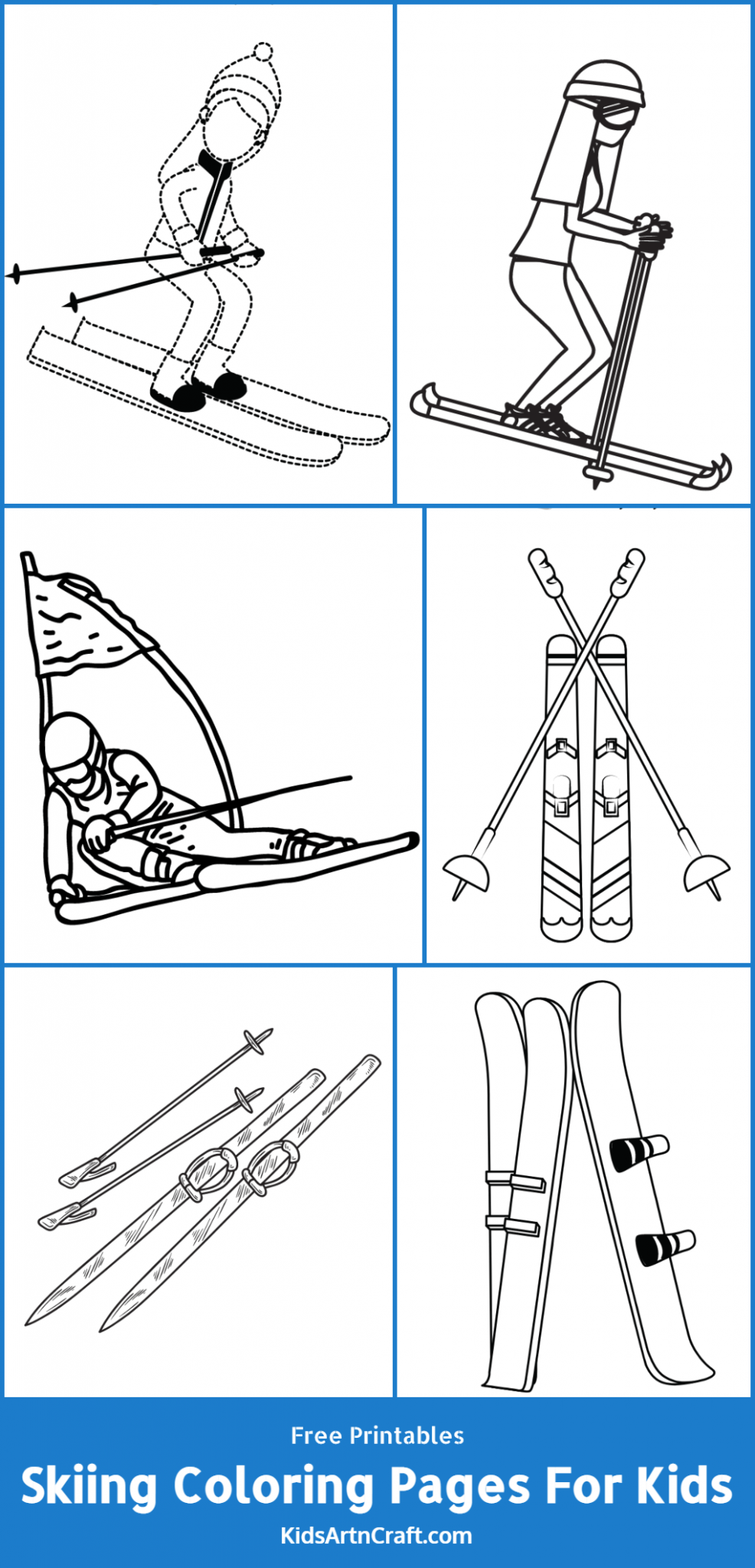 Skiing Coloring Pages For Kids – Free Printables - Kids Art & Craft
